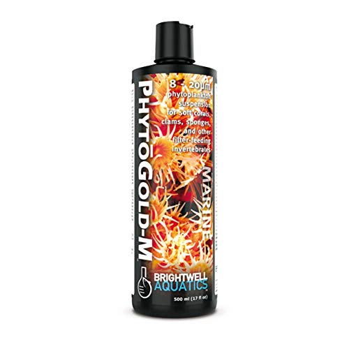 Brightwell Aquatics PhytoGold M - Phytoplankton Suspension for Soft Corals, Clams, Sponges & Their Allies, 500 ml