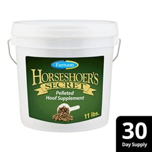 Farnam Horseshoer's Secret Pelleted Hoof Supplements, Promotes healthy hoof growth, maintains hoof walls & supports cracked hooves, 11 lbs., 30 day supply