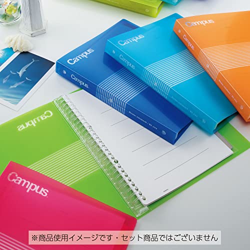 Kokuyo Campus Slide Binder with Transparent Stripes, Middle Type, B5, 26 Holes, Up to 100 Sheets, Light Blue, Japan Import (RU-P334NLB)