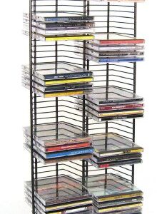 Atlantic Nestable 100 CD Tower - Holds 100 CDs, Efficient Side by Side Space-Saving Design, Heavy Gauge Steel Construction, Gunmetal Finish PN63705079