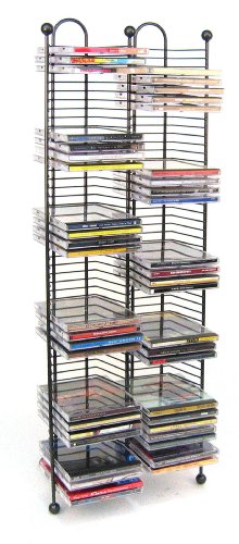 Atlantic Nestable 100 CD Tower - Holds 100 CDs, Efficient Side by Side Space-Saving Design, Heavy Gauge Steel Construction, Gunmetal Finish PN63705079