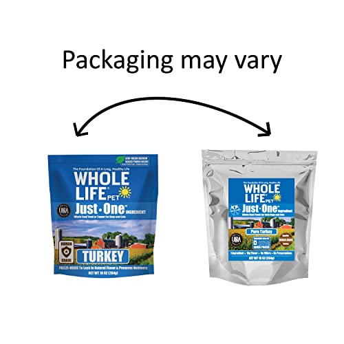 Whole Life Pet Just One Turkey Dog and Cat Value Packs - Human Grade, Freeze Dried, One Ingredient - Protein Rich, Grain Free, Made in The USA