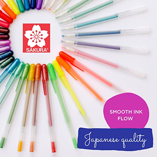 SAKURA Gelly Roll Metallic Gel Pens - Pens for Scrapbook, Journals, or Drawing - Colored Metallic Ink - Medium Line - 16 Pack