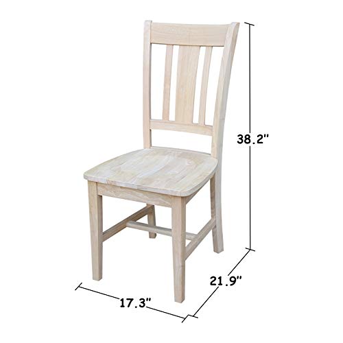 International Concepts Pair of Slat Back Chairs, Unfinished