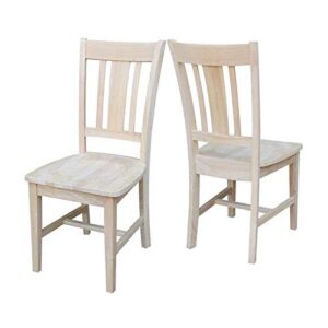 International Concepts Pair of Slat Back Chairs, Unfinished