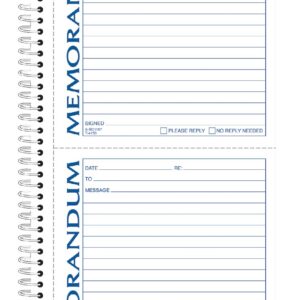 TOPS Memorandum Forms Book, 2-Part, Carbonless, 2 Memos per Page, 100 Sets per Book (4150)