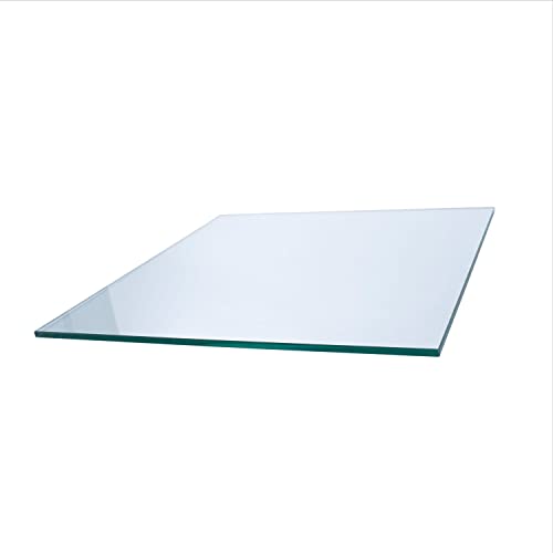 30" Square Clear Glass Table Top 1/2" Thick 1" Beveled Edge