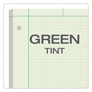 TOPS Engineering Computation Pad, 8-1/2" x 11", Glue Top, 5 x 5 Graph Rule on Back, Green Tint Paper, 3-Hole Punched, 200 Sheets (35502)