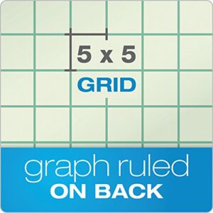 TOPS Engineering Computation Pad, 8-1/2" x 11", Glue Top, 5 x 5 Graph Rule on Back, Green Tint Paper, 3-Hole Punched, 200 Sheets (35502)