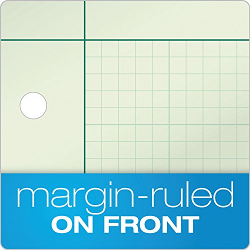 TOPS Engineering Computation Pad, 8-1/2" x 11", Glue Top, 5 x 5 Graph Rule on Back, Green Tint Paper, 3-Hole Punched, 200 Sheets (35502)