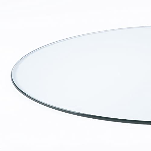 48" Round Clear Tempered Glass Table Top 3/8" Thick Pencil Edge