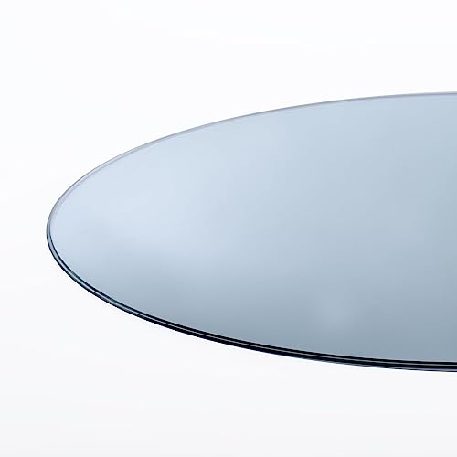 Cufsdo 42" Round Clear Tempered Glass Table Top 1/2" Thick Ogee Edge+