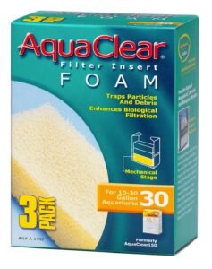 aquaclear a1392 30-gallon foam inserts,black, 3-pack