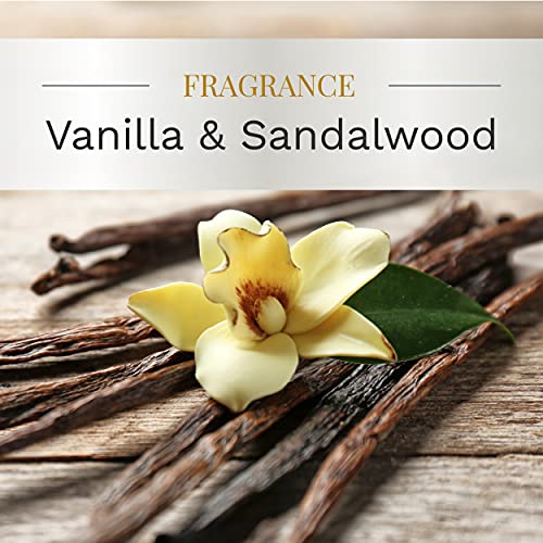 Essential Elements Vanilla and Sandalwood Scented Jar Candles, 9 oz, White, 9 Ounce