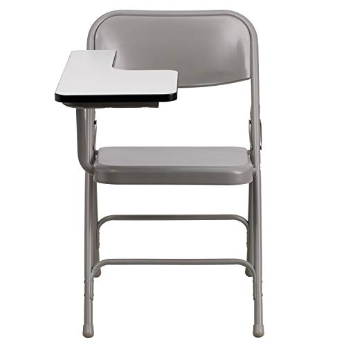 Flash Furniture Ralph Premium Steel Folding Chair with Right Handed Tablet Arm