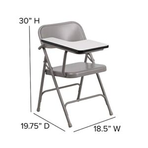 Flash Furniture Ralph Premium Steel Folding Chair with Right Handed Tablet Arm