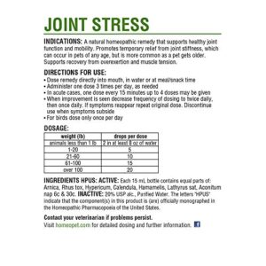 HomeoPet Joint Stress, Joint-Function Support for Dogs, Cats, and Pets, 15 Milliliters