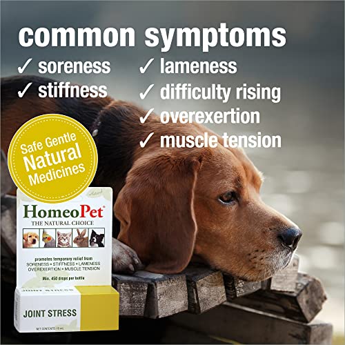 HomeoPet Joint Stress, Joint-Function Support for Dogs, Cats, and Pets, 15 Milliliters