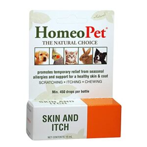 homeopet skin and itch, skin and coat support for pets, 15 milliliters