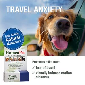 HomeoPet Travel Anxiety, Calming Relief for Dogs, Cats, and Other Small Animals, 15 Milliliters