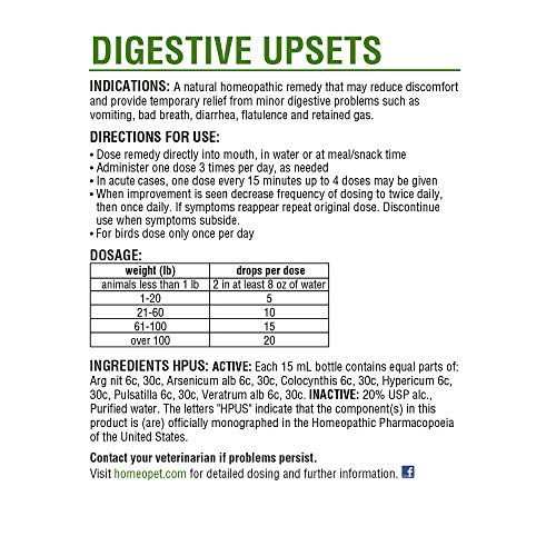 HomeoPet Digestive Upsets Natural Pet Digestive Support, Supports Temporary Relief from Digestive Problems, 15 Milliliters