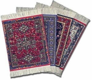 lextra cra-c02 (oriental assortment), coasterrug®, assorted colors, 5.5" x 3.5", set of four