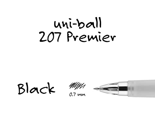 uni-ball 40108 207 Premier Retractable Gel Rollerball Pen, Medium Point, Black Ink, 1 Count