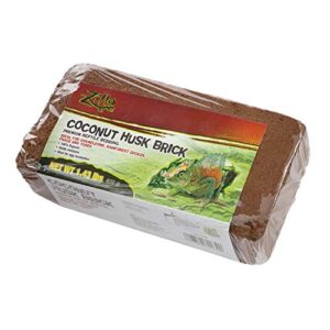 zilla pet reptile terrarium substrate bedding, coconut husk brick, for chameleons, rainforest geckos, frogs & toads, 1.43 lb.