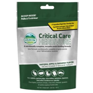 oxbow animal health critical care, herbivore, apple-banana flavor, 141 gram bag