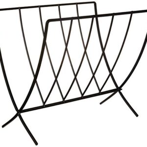 Spectrum Seville Magazine Rack (Black) - Standing Wire Storage for Desk, Office, Side Table, Bathroom, Files, Workspace, Books, Paper, & More