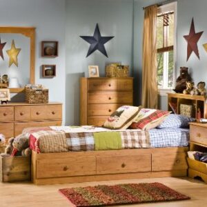 South Shore Little Treasures Bookcase Headboard Country Pine, Coastal