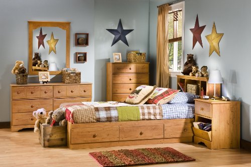 South Shore Little Treasures Bookcase Headboard Country Pine, Coastal