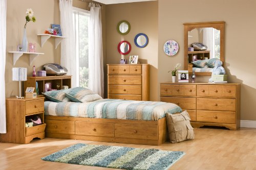 South Shore Little Treasures Bookcase Headboard Country Pine, Coastal