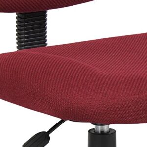 Boss Office Products Perfect Posture Delux Fabric Task Chair without Arms in Burgundy