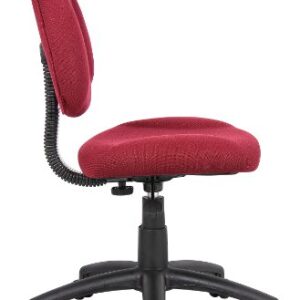 Boss Office Products Perfect Posture Delux Fabric Task Chair without Arms in Burgundy