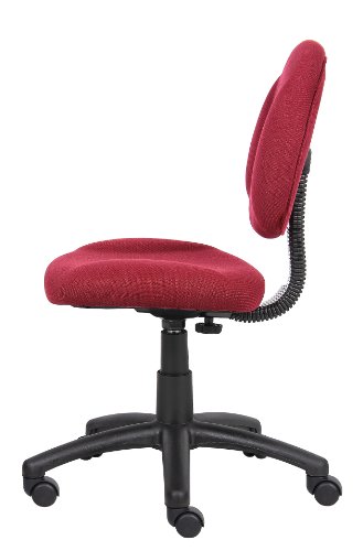 Boss Office Products Perfect Posture Delux Fabric Task Chair without Arms in Burgundy