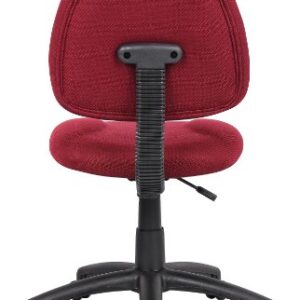 Boss Office Products Perfect Posture Delux Fabric Task Chair without Arms in Burgundy