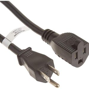 C2G 29930 16 AWG Short Extension Power Cord, 4 Feet (1.21 Meters), Black