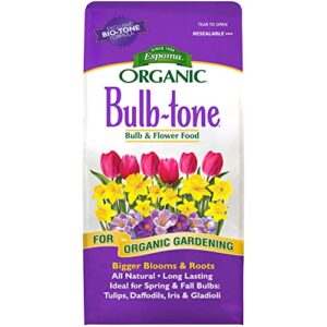 espoma organic bulb-tone 3-5-3 natural & organic fertilizer and plant food for all spring and fall bulbs. 4 lb. bag. use for planting & feeding to promote vibrant blooms