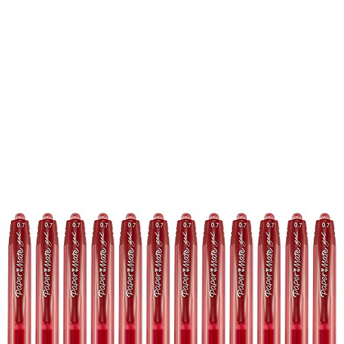 Paper Mate 1746326 Gel Pens, Medium (0.7mm), Red, 12 Count