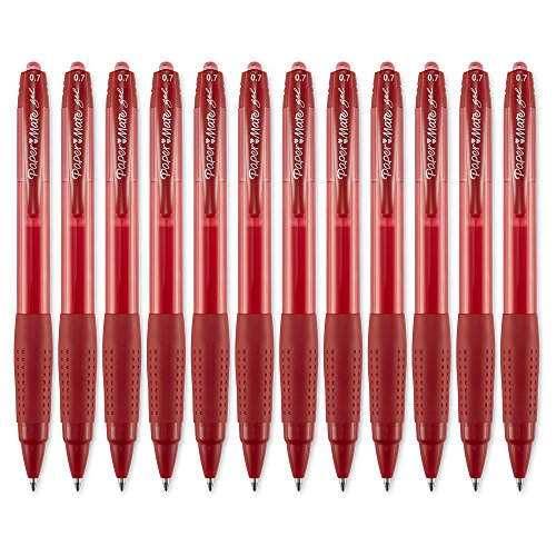 Paper Mate 1746326 Gel Pens, Medium (0.7mm), Red, 12 Count