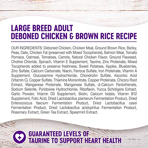 Wellness Complete Health Large Breed Adult Dry Dog Food, No Corn or Wheat, Made in USA with Real Meat, Natural Ingredients, Glucosamine, Probiotics & Omega Fatty Acids (30-Pound Bag)