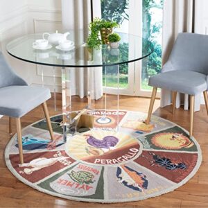 safavieh chelsea collection 5'6" round sage hk245b hand-hooked french country wool area rug