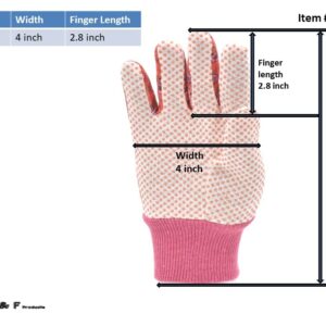 G & F 1852-3 Women Soft Jersey Garden Gloves, Women Work Gloves, 3-Pairs Green/Pink/Blue per Pack