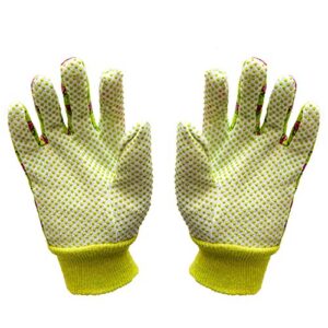 G & F 1852-3 Women Soft Jersey Garden Gloves, Women Work Gloves, 3-Pairs Green/Pink/Blue per Pack