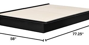 South Shore Step One Platform Bed with Storage, Full 54-Inch, Pure Black