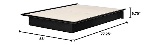 South Shore Step One Platform Bed with Storage, Full 54-Inch, Pure Black