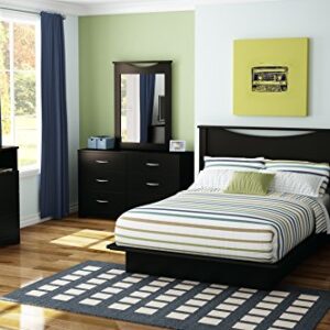 South Shore Step One Platform Bed with Storage, Full 54-Inch, Pure Black