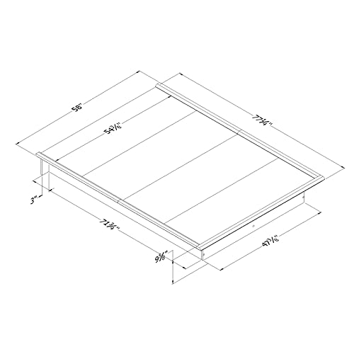 South Shore Step One Platform Bed with Storage, Full 54-Inch, Pure Black