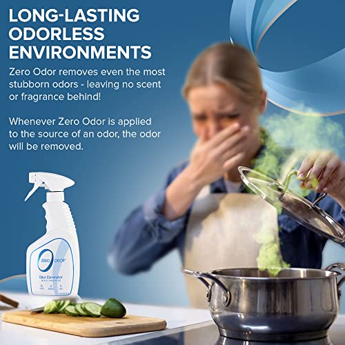 Zero Odor – Multi-Purpose Odor Eliminator - Air & Surface Odor – Patented Technology for Bathroom, Kitchen, Fabric, Closet- Smell Great Again, 16oz